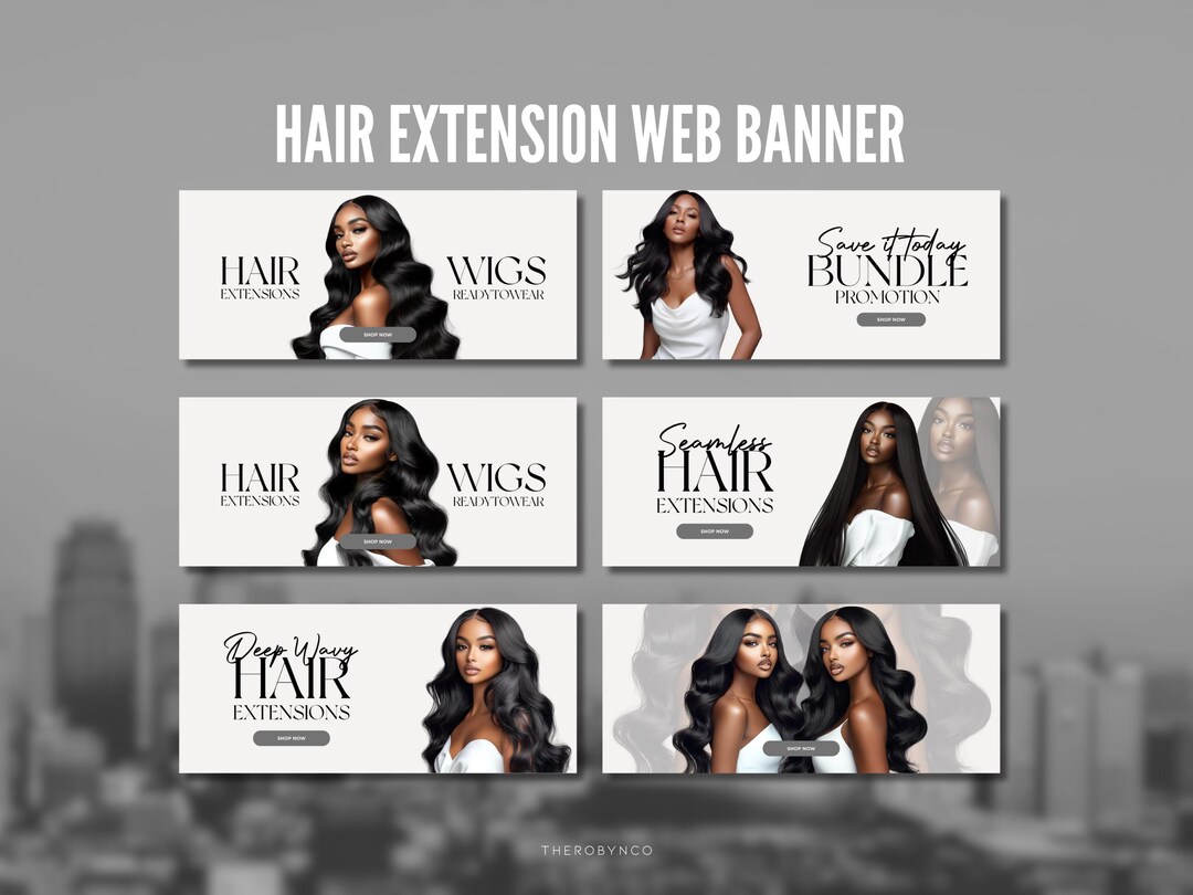 DIY Hair Extensions Website Banner Templates, Header Large Banner, Hair ...