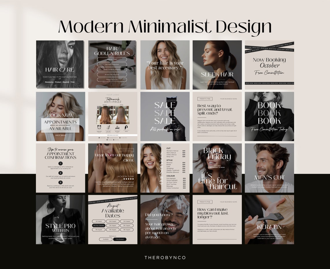 Luxury Hair Stylist Salon Instagram Post Templates Flyer Design ...