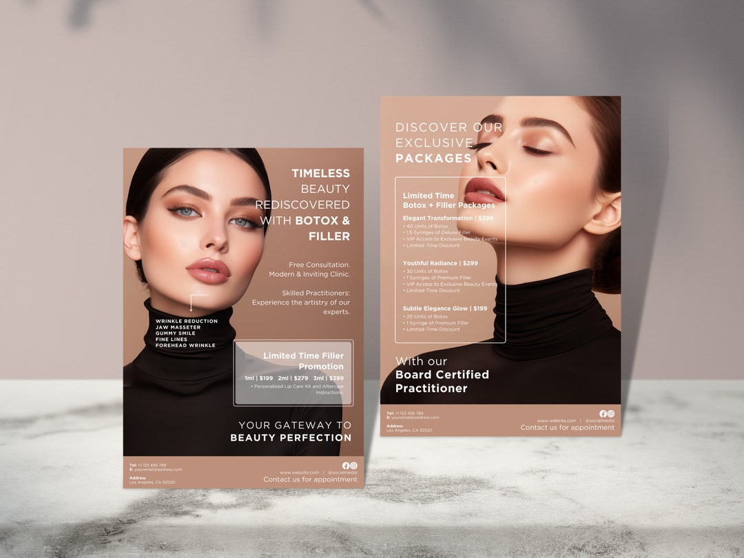 DIY Botox Dermal Filler Package Flyer Templates Design, Injection ...