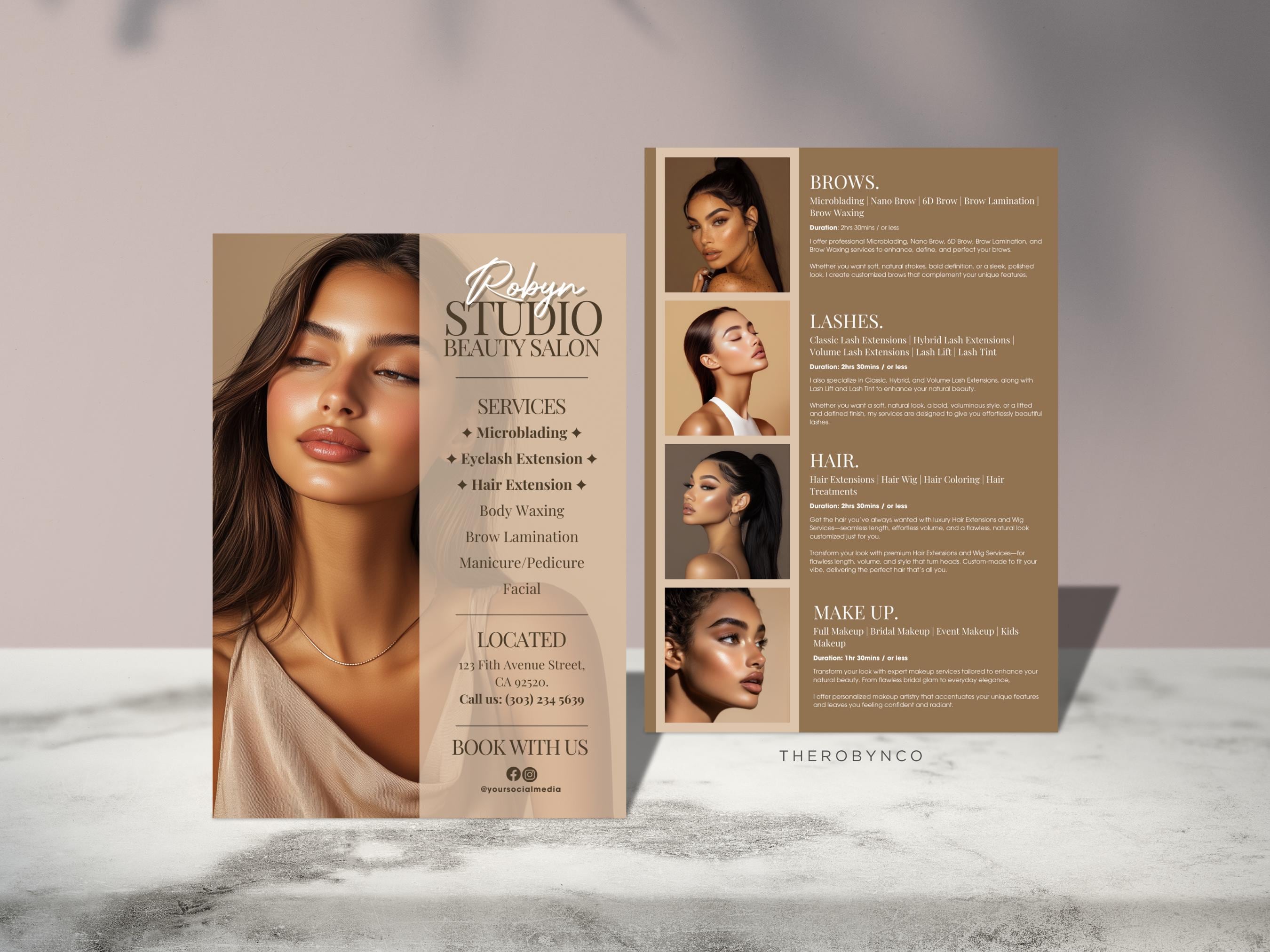 DIY Beauty Salon Flyer Templates Design, Hair Nail Makeup Salon ...