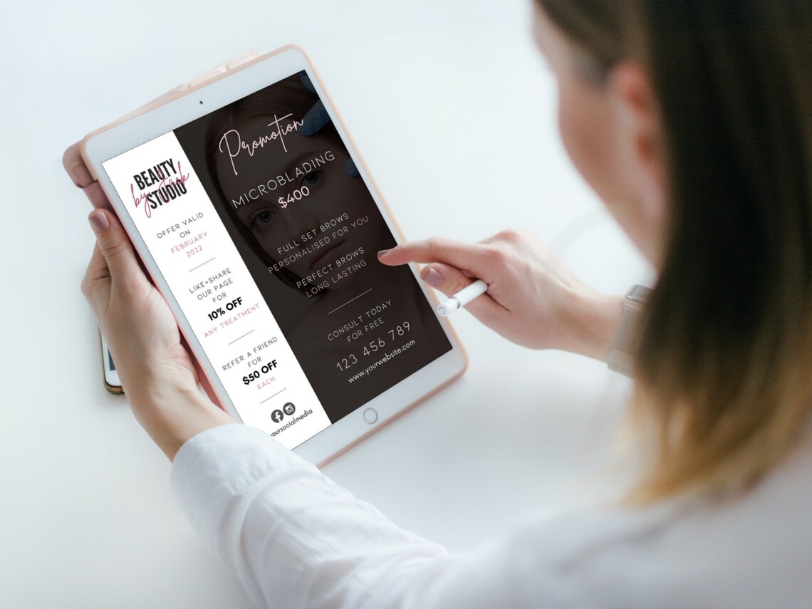 PMU Microblading Brows Flyer Promo Design Templates Editable | Etsy