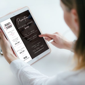 PMU Microblading Brows Flyer Promo Design Templates, Editable ...