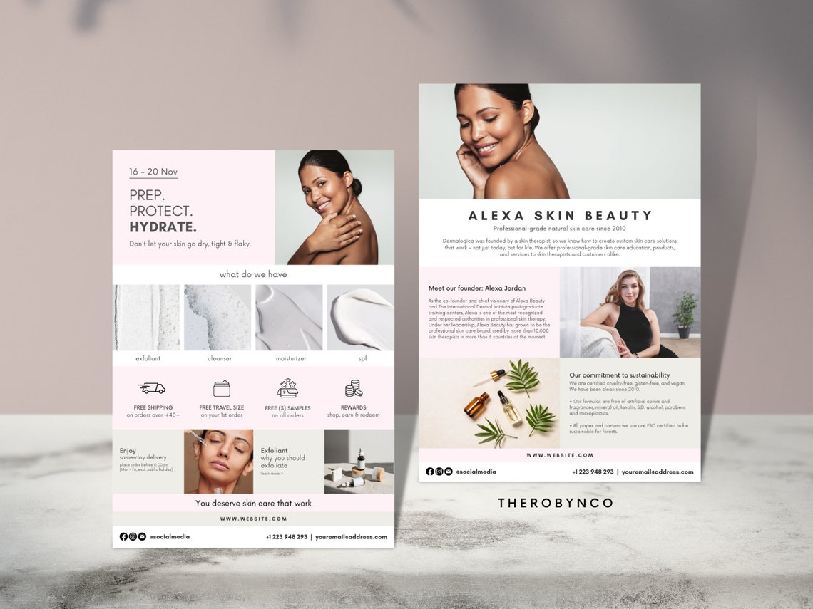 DIY Beauty Flyer Brand Awareness Templates Skincare Product - Etsy