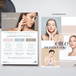 Beauty Facial Salon Flyer Menu Templates, Modern, Membership Package ...