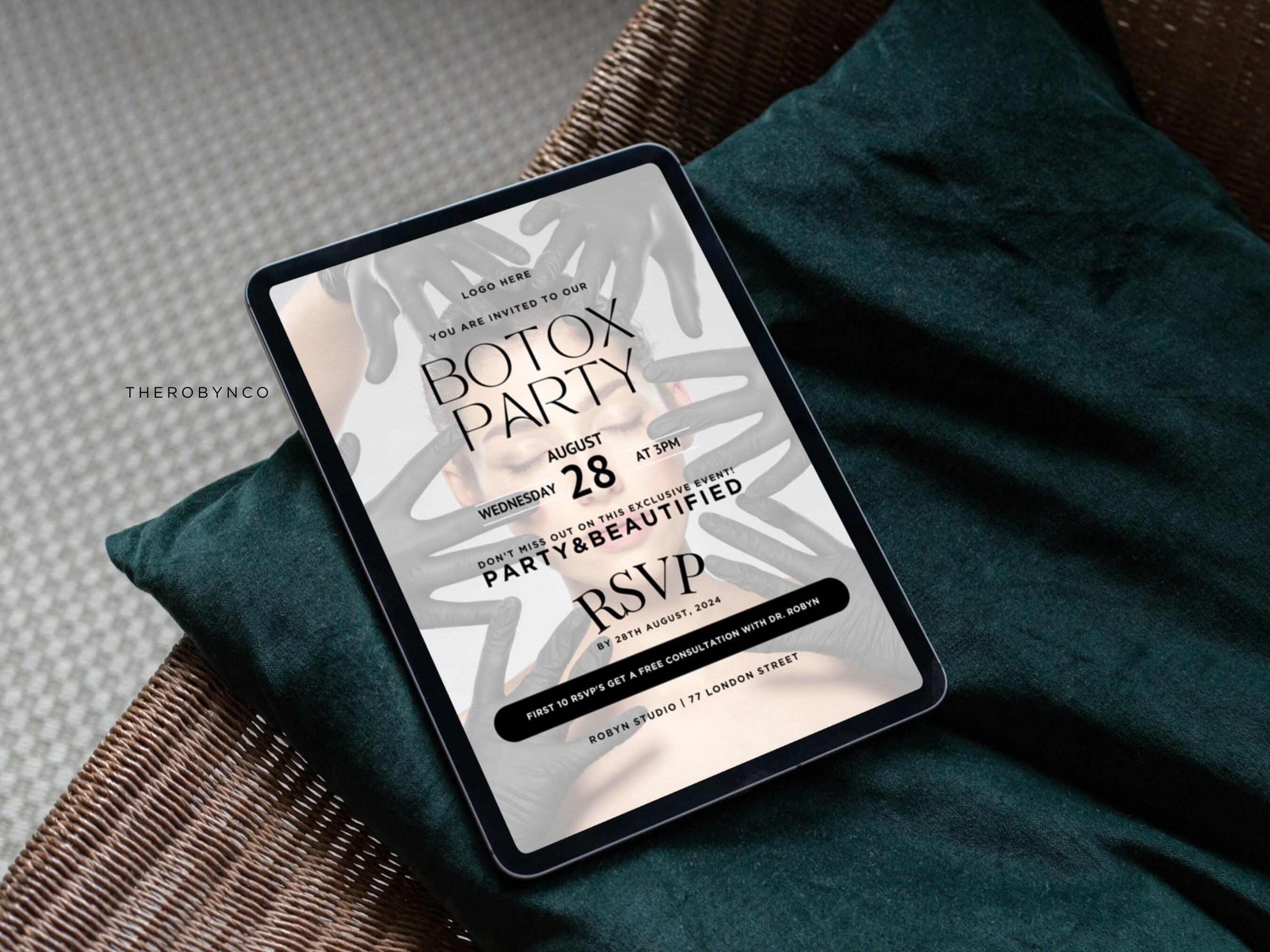 DIY Botox Party Invitation Flyer Templates, Editable Printable, Brand ...
