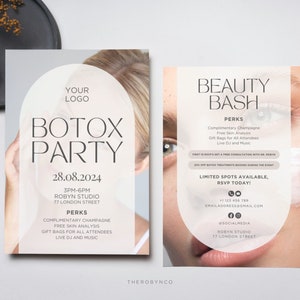 DIY Botox Party Event Beauty Flyer Templates Design, Editable Printable ...