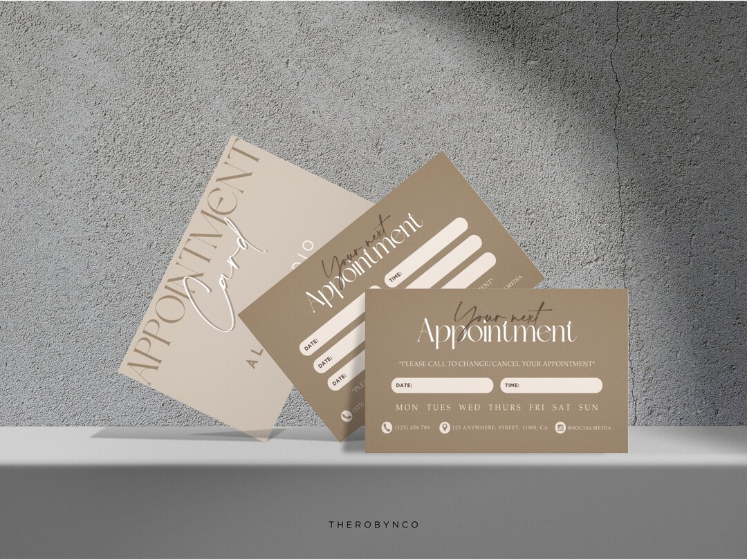 DIY Beauty Appointment Card Templates Design, Beauty Business Card Next ...