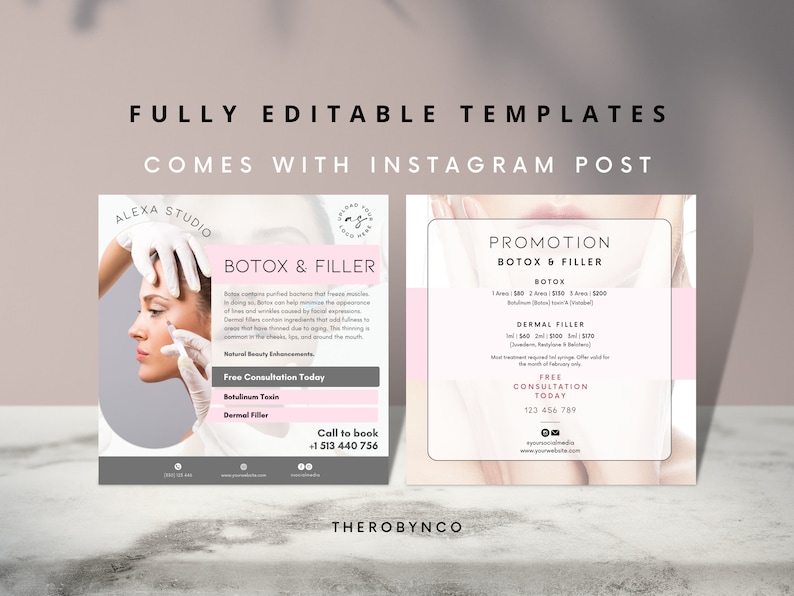 DIY Botox Dermal Filler Beauty Flyer Templates Design, Brand Awareness ...