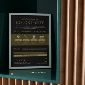 DIY Botox Party Promotional Beauty Flyer Templates, Editable Printable ...