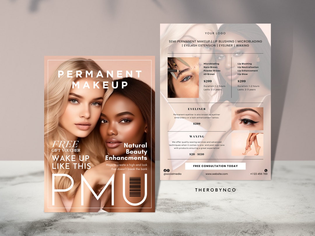 PMU Beauty Flyer Brand Awareness Templates, Hair Nail Makeup Salon ...