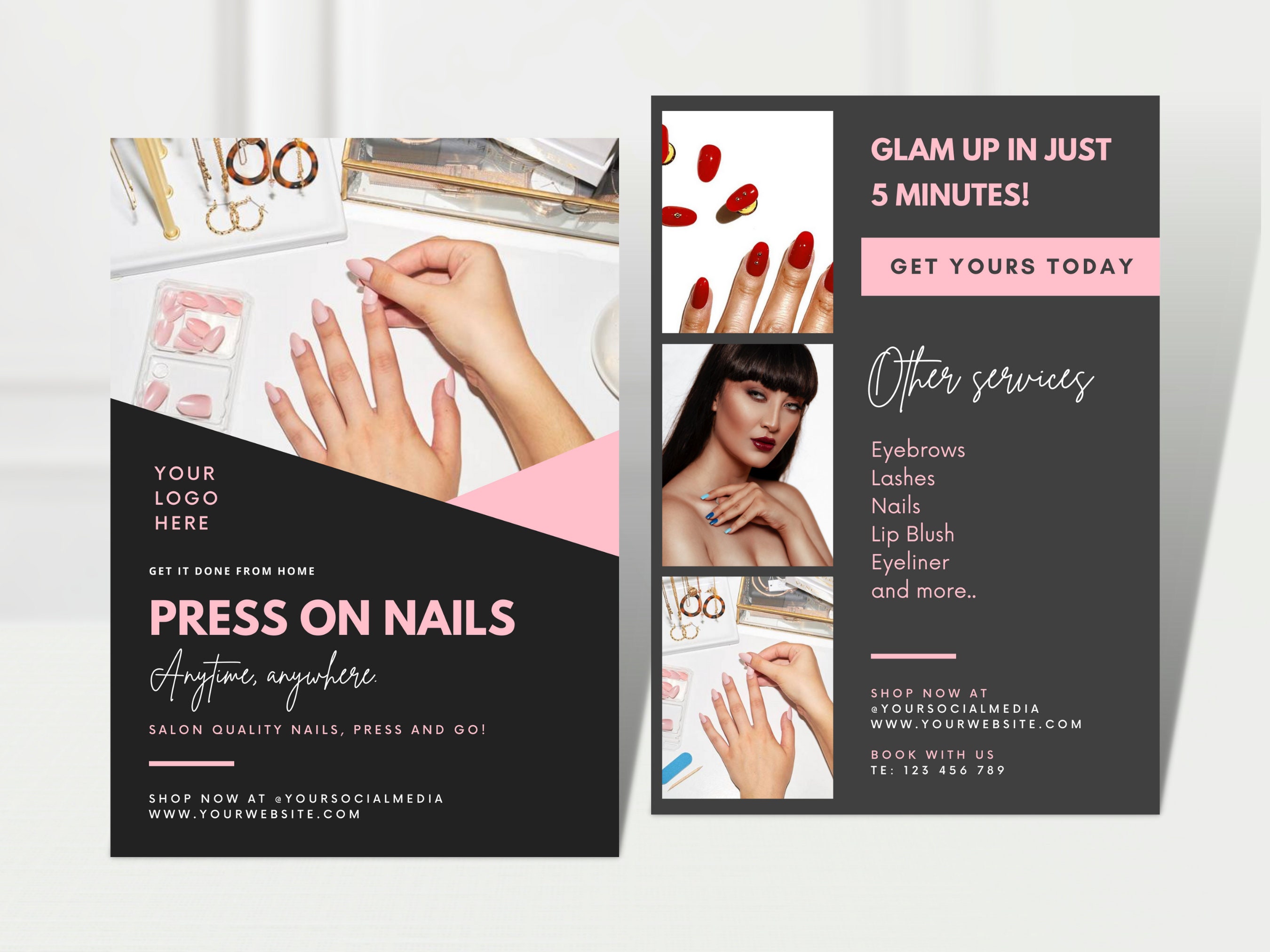 DIY Nail Course Flyer Design Beauty Instagram Template Beauty Social ...