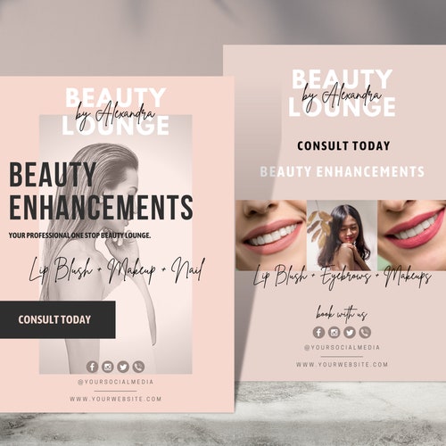 DIY Botox Filler Promotion Beauty Flyer Templates Editable - Etsy