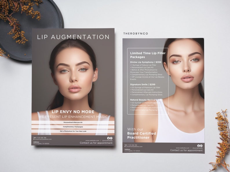 DIY Lip Filler Package Flyer Templates Design, Lip Augmentation ...