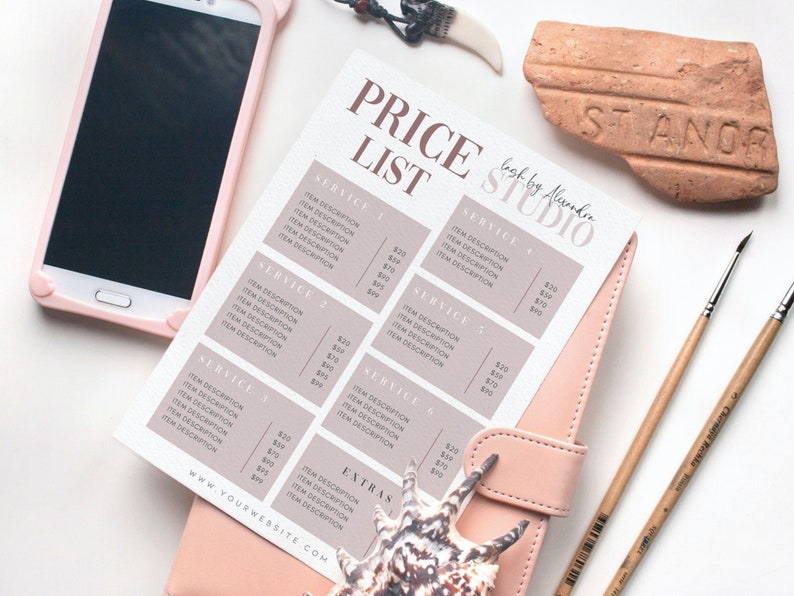 DIY Price List Templates Editable Printable More Listing - Etsy