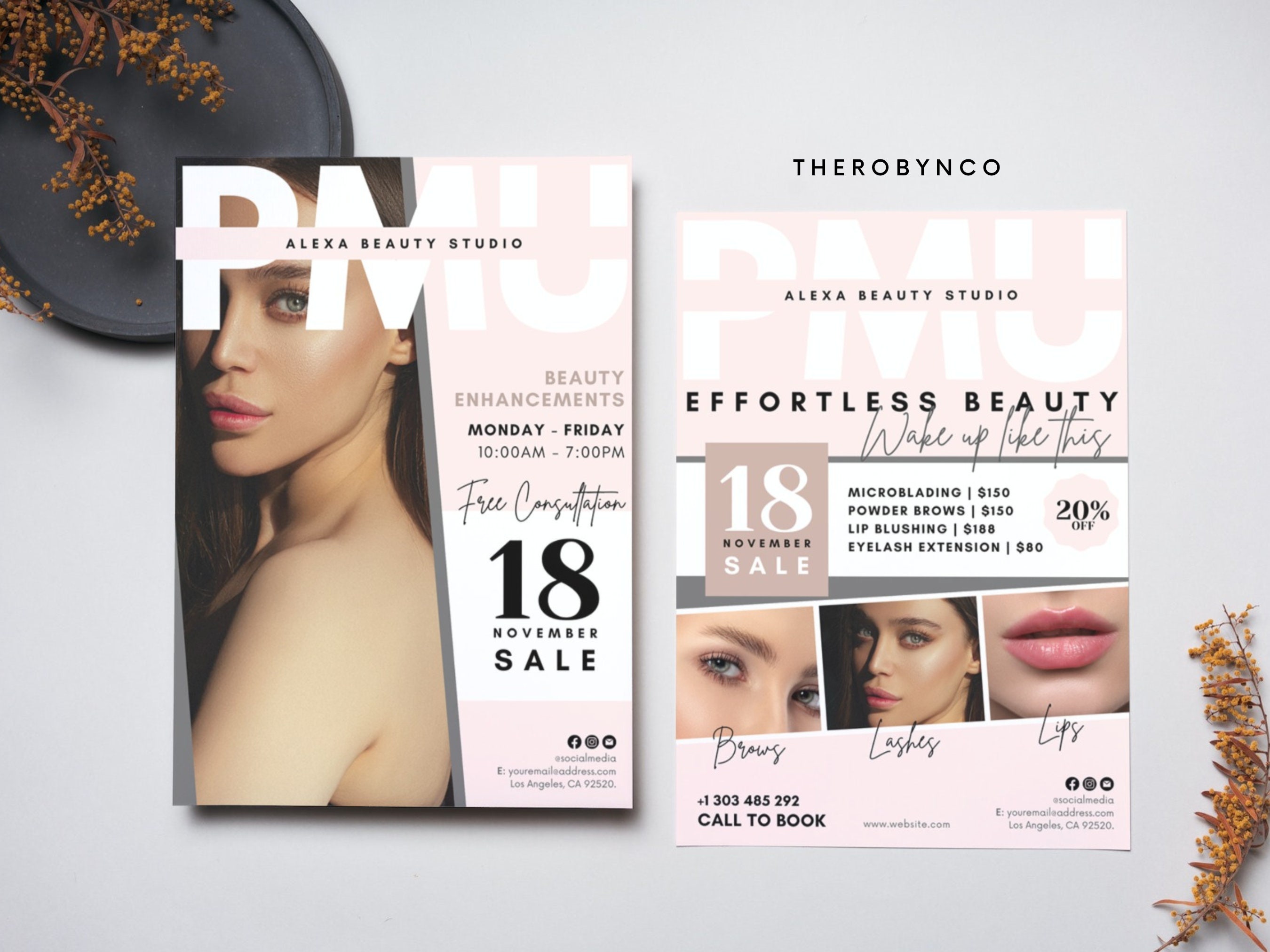 PMU Beauty Flyer Brand Awareness Templates Hair Nail Makeup - Etsy
