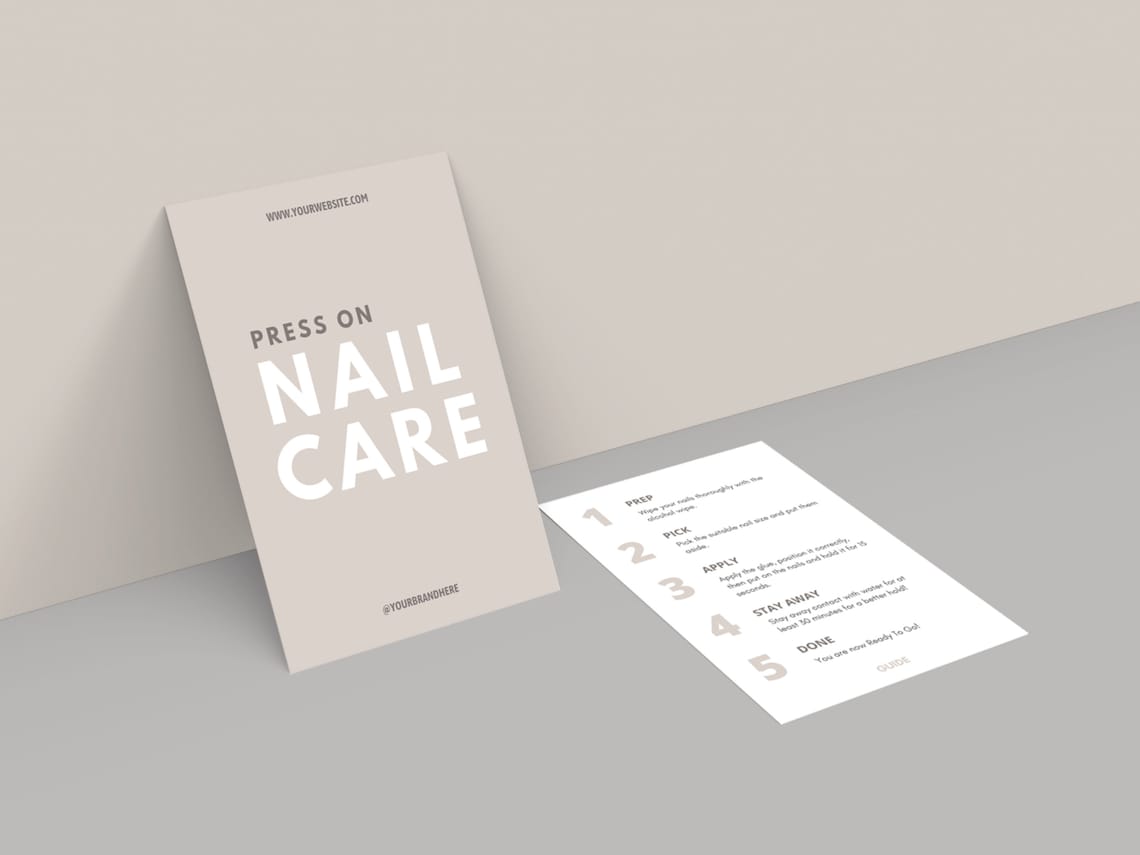 How to Apply Press on Nails Guide Templates Press on Nails | Etsy