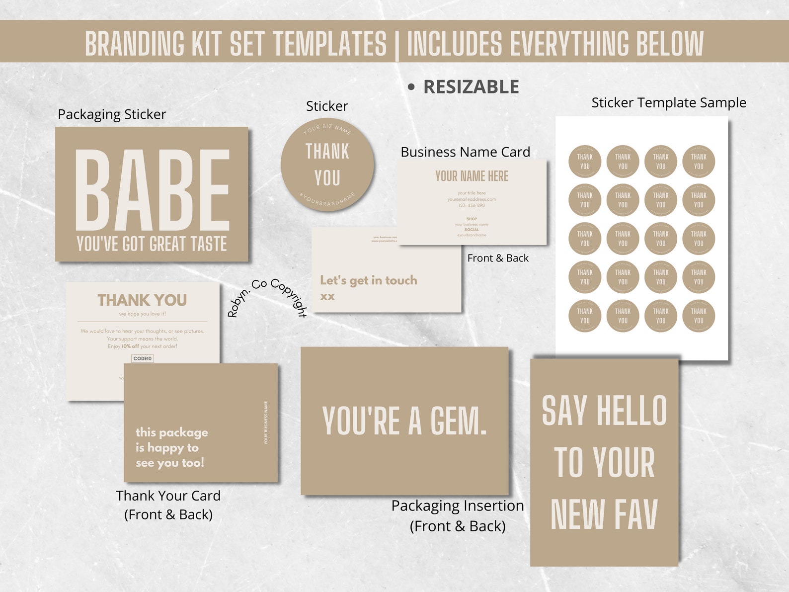 Large Branding Kit Set 10 Templates Business Kit Branding | Etsy