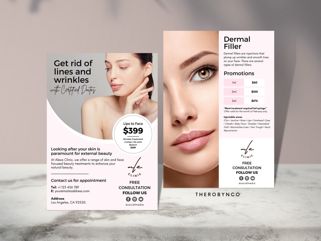 DIY Botox Dermal Filler Beauty Flyer Templates Design, Brand Awareness ...