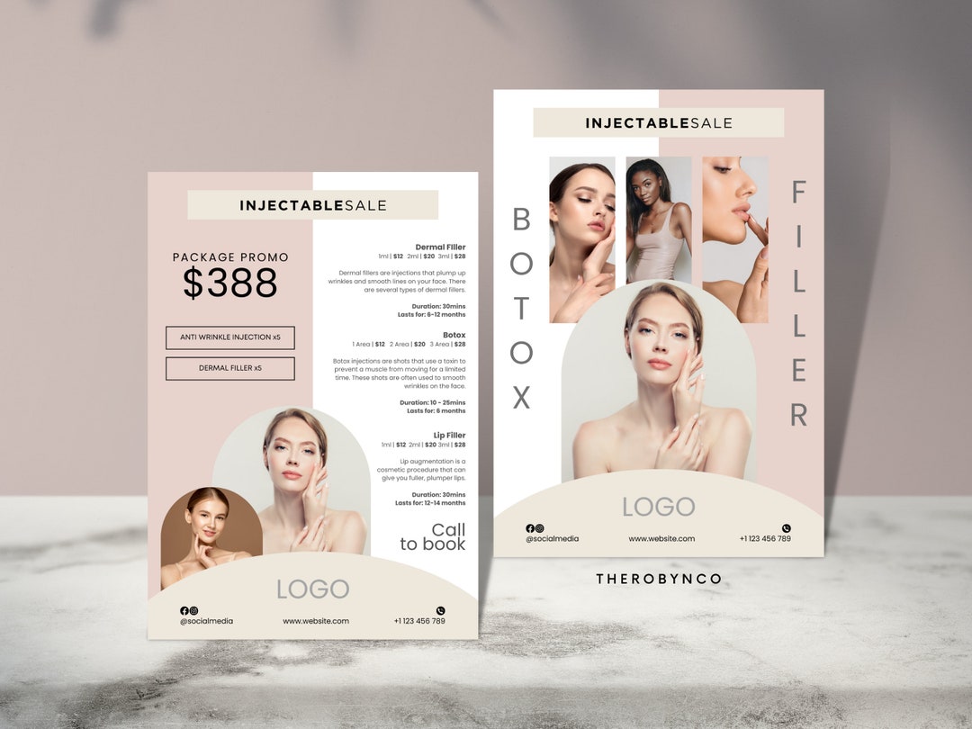 DIY Botox Dermal Filler Beauty Flyer Templates Design, Brand Awareness ...