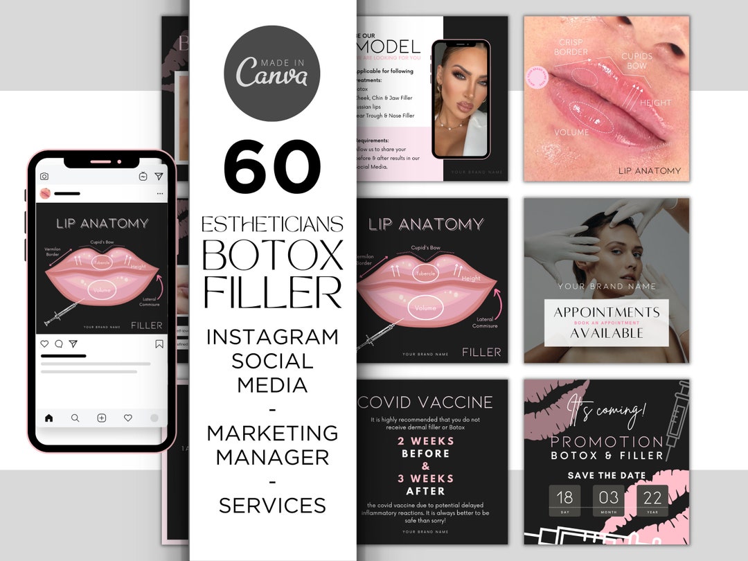 DIY 60 Botox and Filler Instagram Post Templates Content Design ...