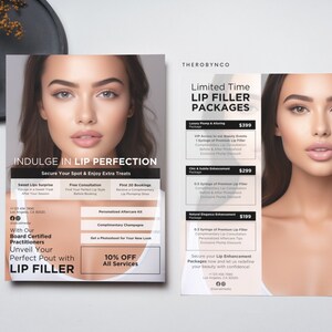 DIY Lip Filler Beauty Flyer Templates Design, Lip Augmentation Packages ...