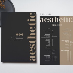 DIY Aesthetic Price List Design Templates, Pre Made Complete List ...