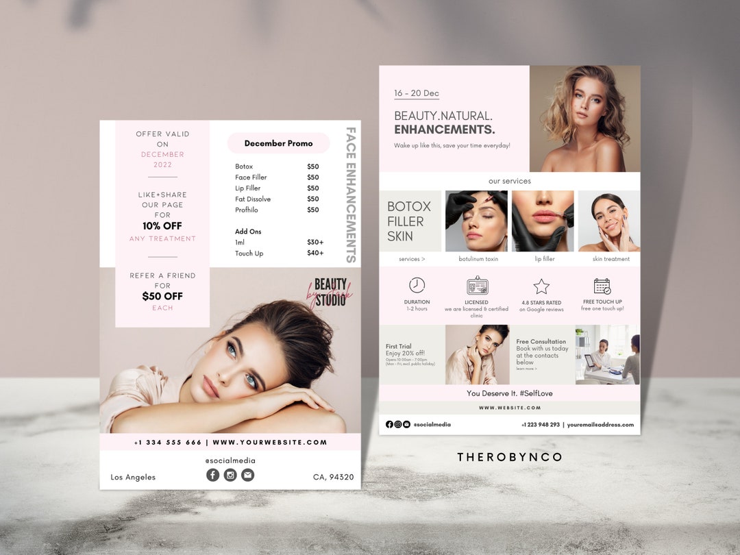 DIY Botox Dermal Filler Beauty Flyer Templates Design, Brand Awareness ...