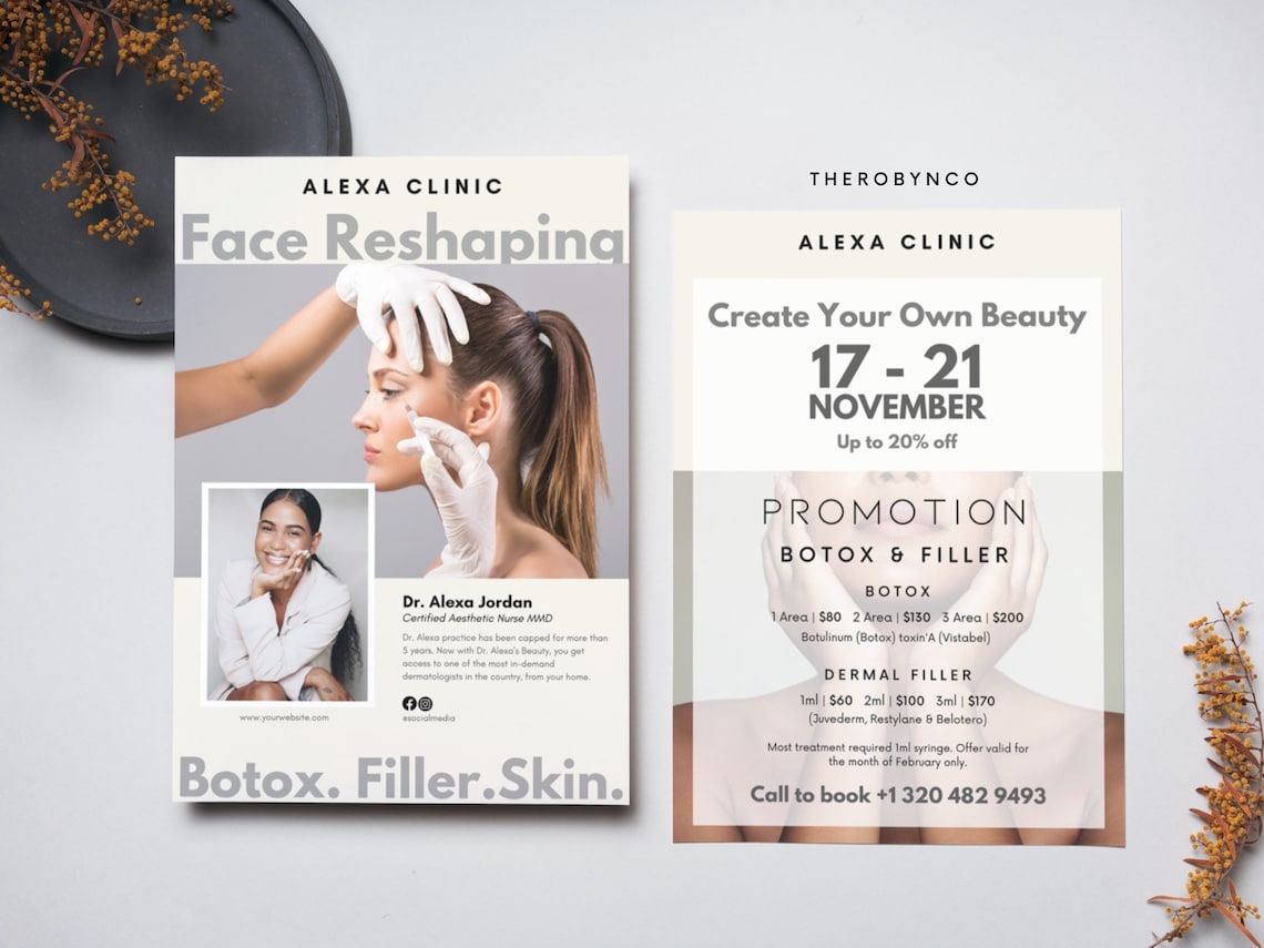 DIY Botox Dermal Filler Beauty Flyer Templates Design Brand - Etsy