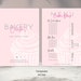 Pink Bakery Shop Price List Templates, Editable Printable, Instant ...