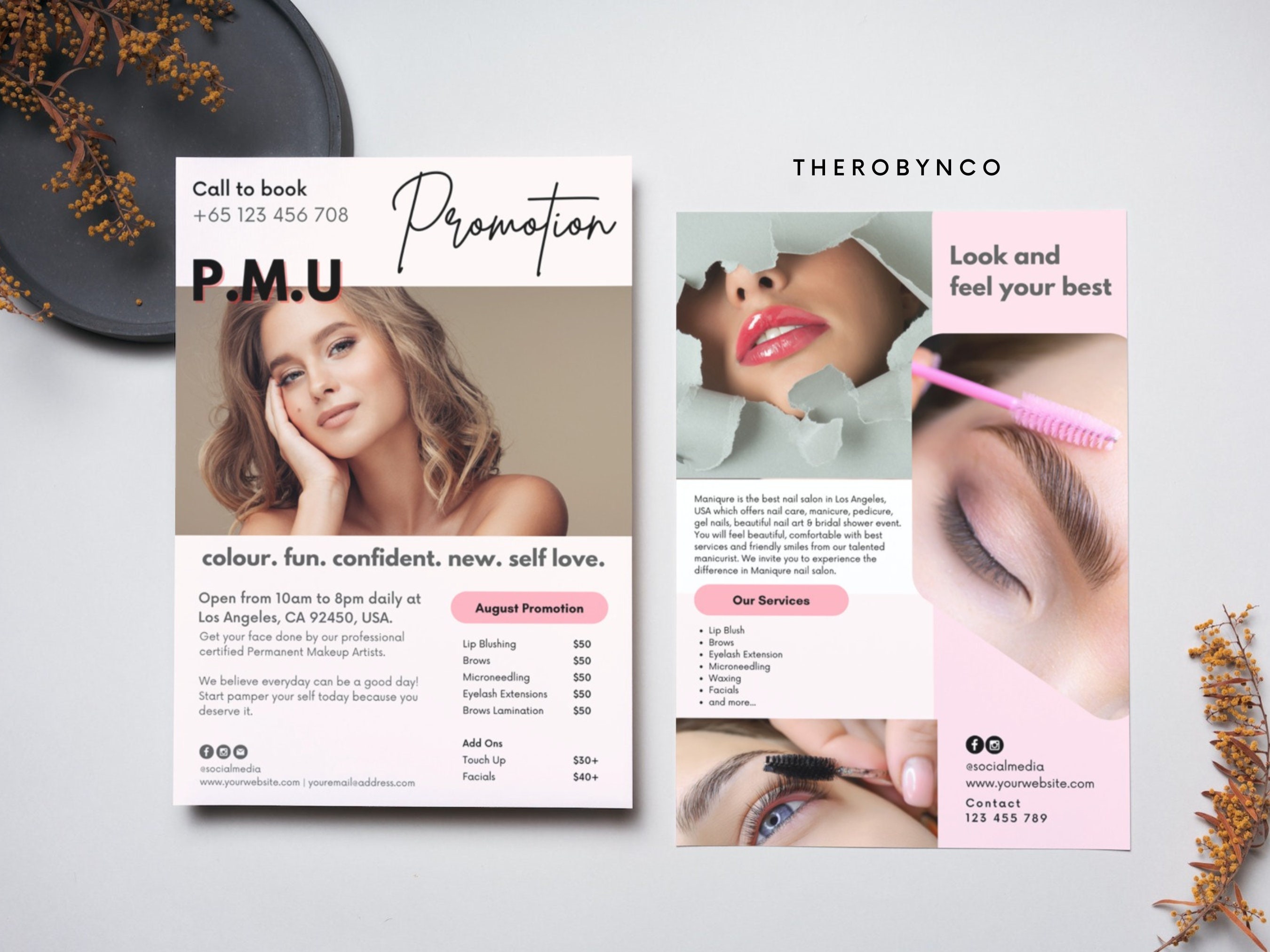 Beauty Flyer Brand Awareness Templates, Hair Nail Makeup Salon ...