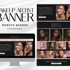 MUA Website Banner Templates Design, DIY Makeup Artist PMU Web Banner ...