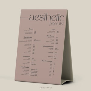 DIY Aesthetic Price List Design Templates, Pre Made Complete List ...