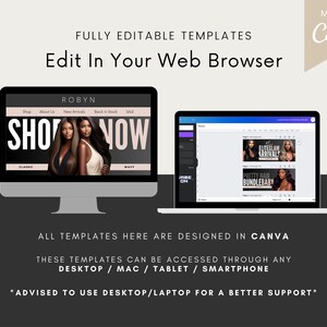 DIY Large Hair Extensions Website Banner Shopify Bundle Set - Etsy