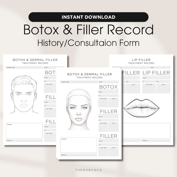 Botox Face Chart - Etsy
