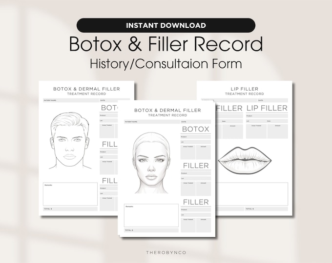 Botox Injection Points Bundle | Botox & Filler Injector | Anatomy | Art ...