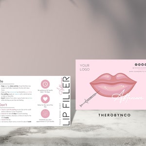 Lip Filler Aftercare Card Design Templates, Lips Enhancement ...