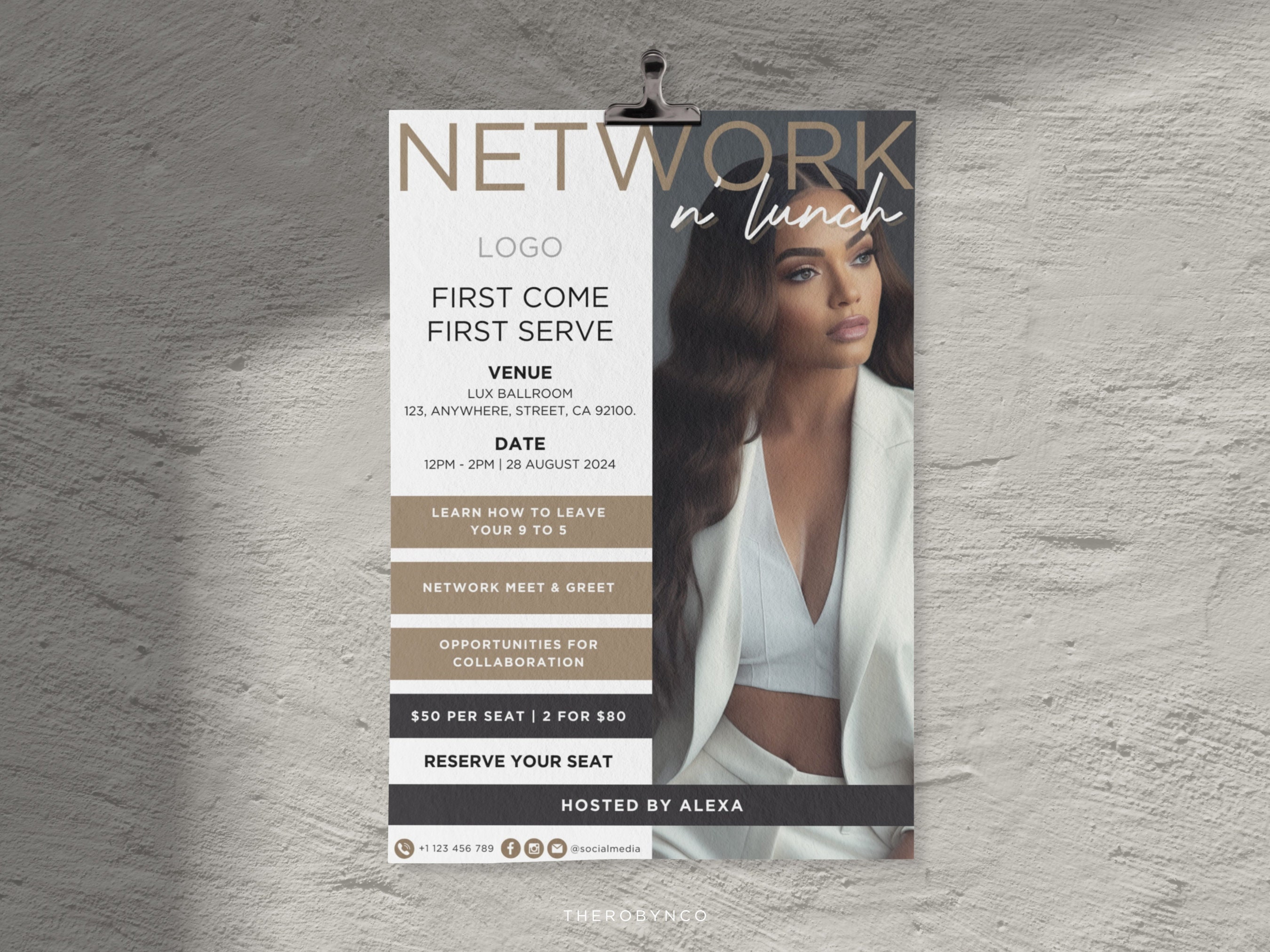 DIY Network Lunch Flyer Templates Design, Networking Women's ...