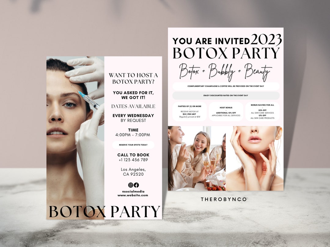 DIY Botox Party Promotional Beauty Flyer Templates, Editable Printable ...