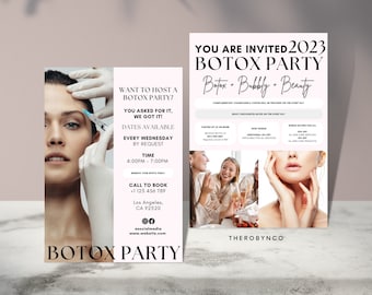 EDITABLE Botox & Bubbles Party Invite Botox Special Flyer - Etsy