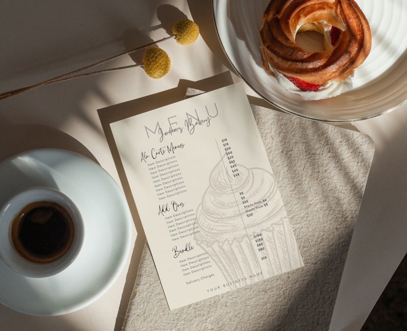 Coco Bakery Shop Price List Templates Editable Printable - Etsy