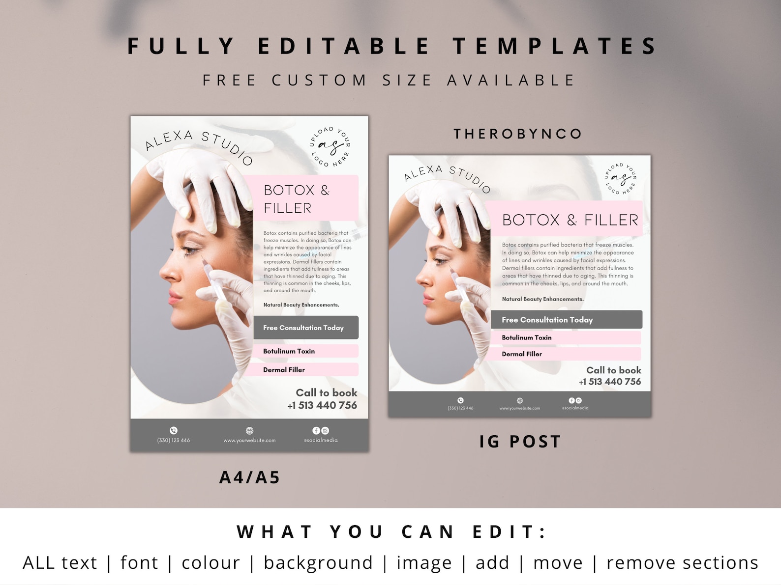 DIY Botox Dermal Filler Beauty Flyer Templates Design Brand - Etsy