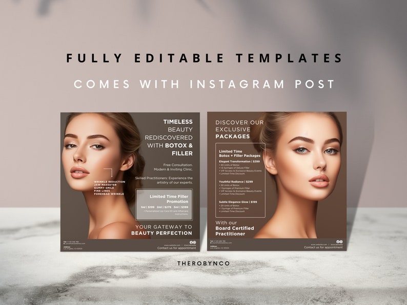 DIY Botox Dermal Filler Package Flyer Templates Design, Injection ...