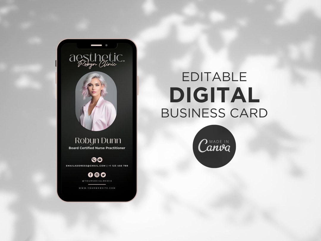 Nurse Injector Digital Business Card, Med Spa Botox Filler, Esthetician ...