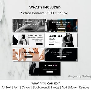 Web Banner, Fashion Website Banner, Editable, Instant Download, Shopify ...