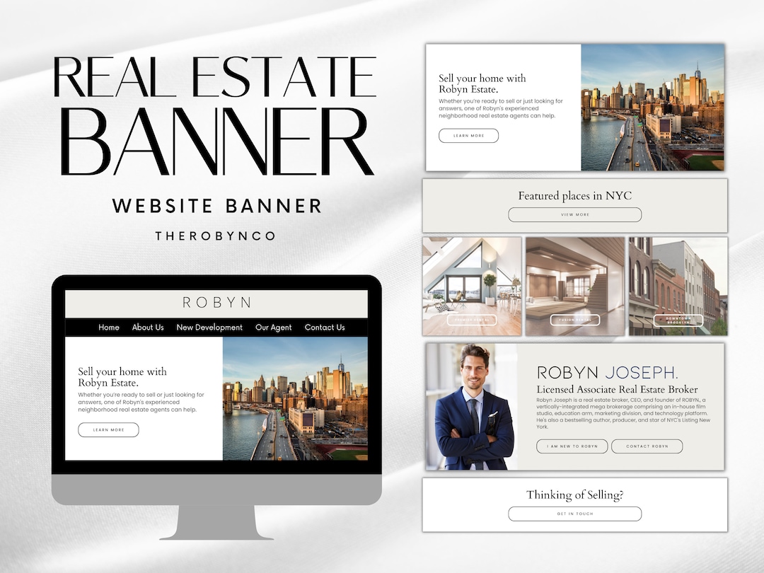 Buy DIY Real Estate Website Banner Design Templates, Shopify, Editable ...