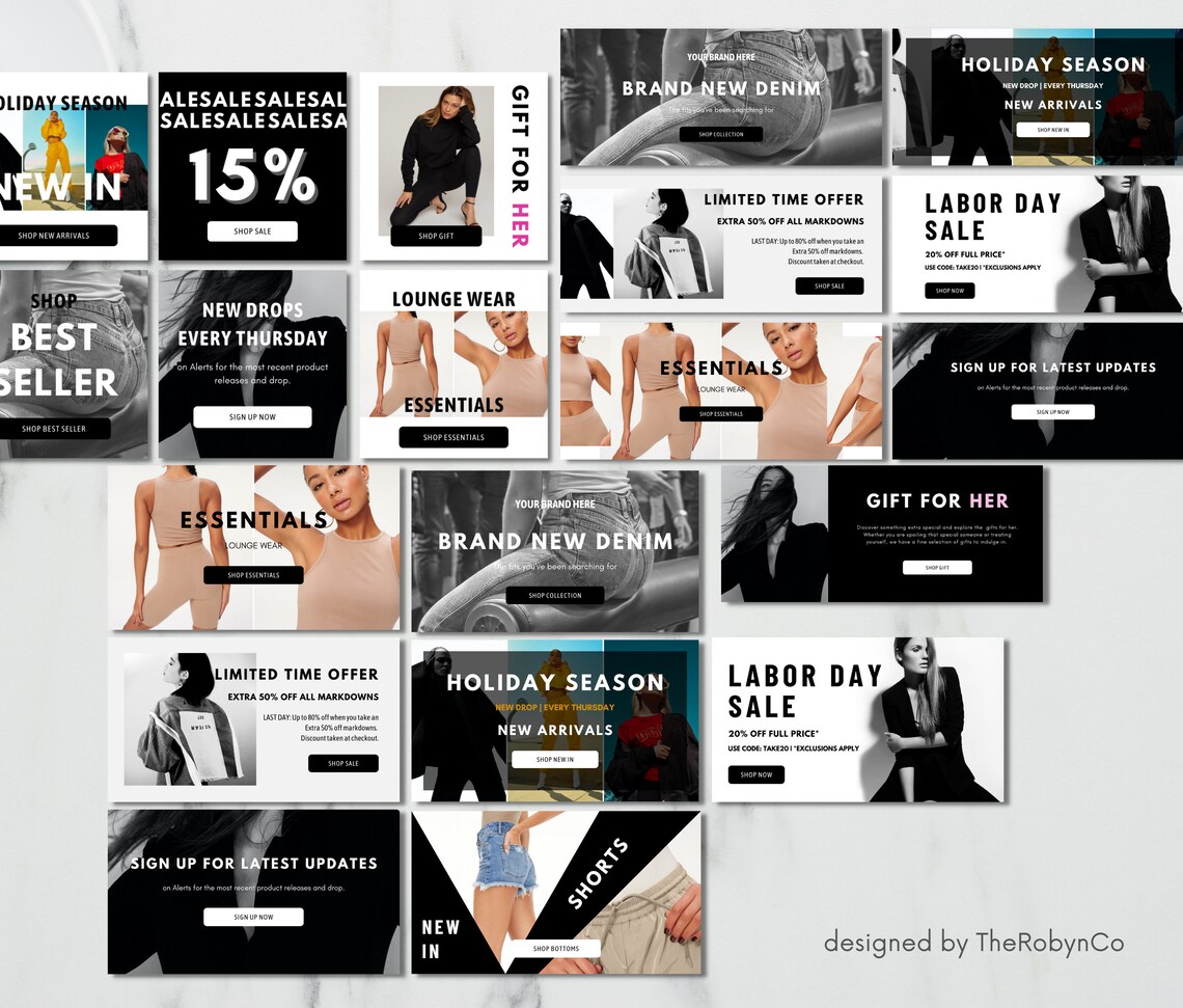 Web Banner Fashion Website Banner Editable Instant | Etsy