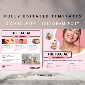 Beauty Flyer Brand Awareness Templates, Skincare Makeup Salon, Editable ...