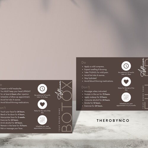 Botox Neurotoxin Aftercare Card Printable Post Botox Care - Etsy