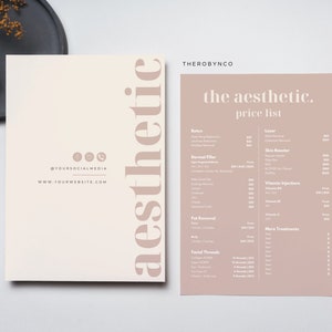 DIY Aesthetic Price List Design Templates, Pre Made Complete List ...