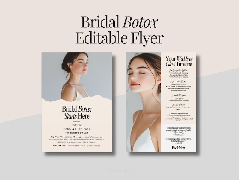 Bride to Be Botox Filler Plan Flyer Templates Design Package Promotion ...